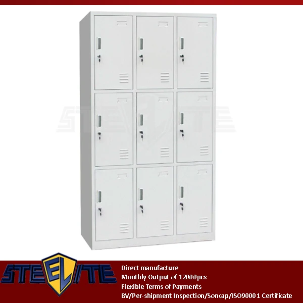 3 Layer 9 Doors China Factory Direct Sale Personal Lockers / Diy 3-tier ...