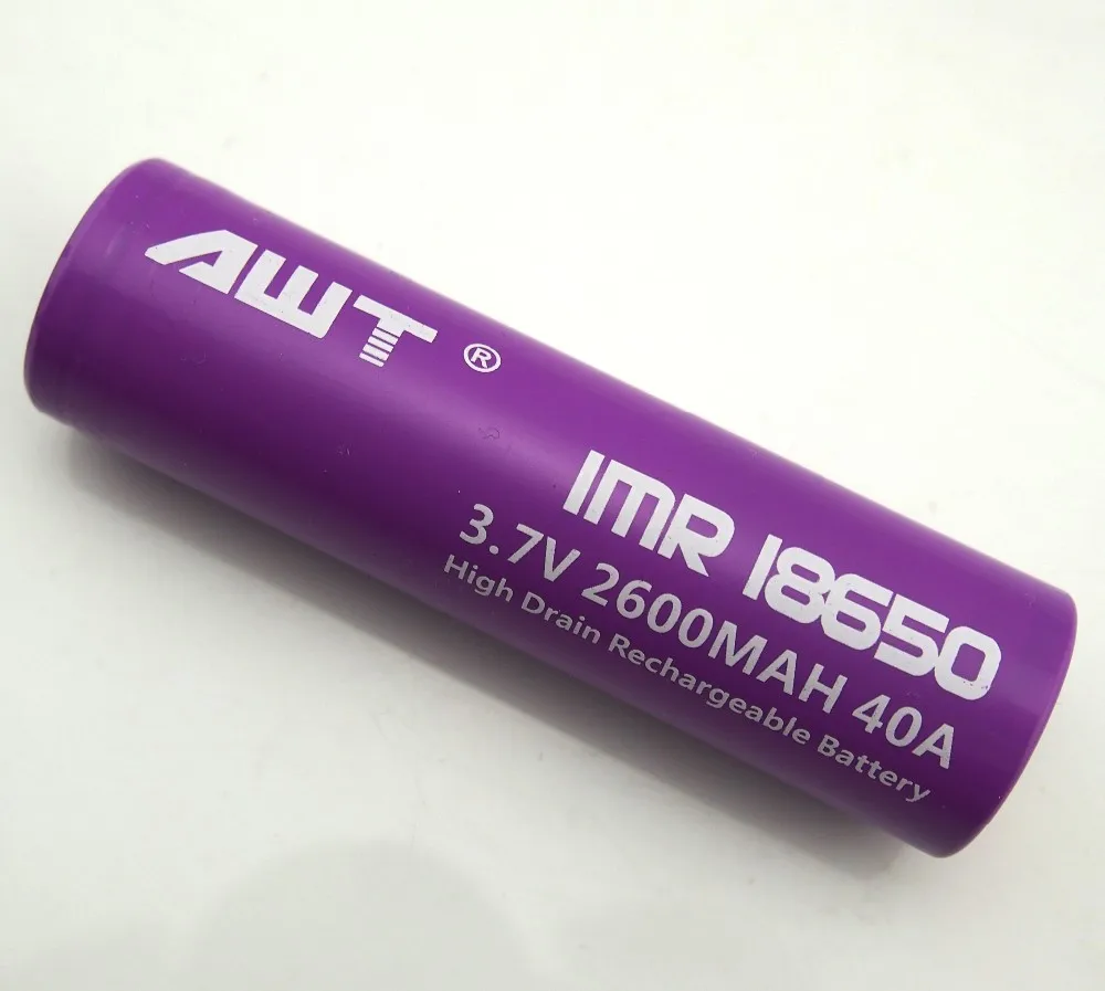 Awt 18650 Ecig Battery 2600mah 40a 18650 Tu.e Dildo Vape Pen Li-ion ...