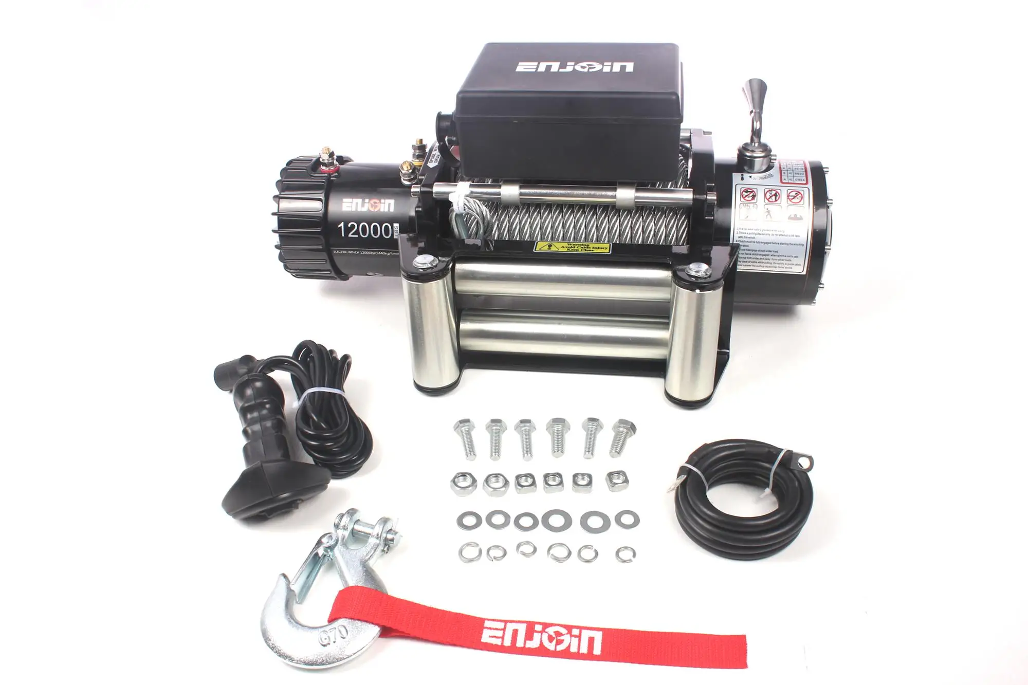 ENJOIN 4WD Winch 12000 Lbs - Reliable Electrical Cable Winch