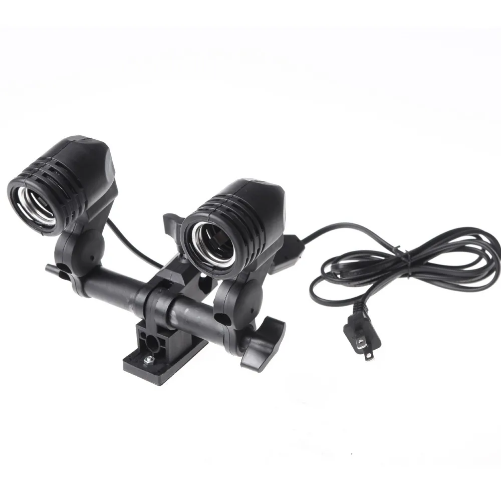 Studio Dual Twin Lamp Bulb Holder E27 Socket Slave Swivel Bracket Light ...