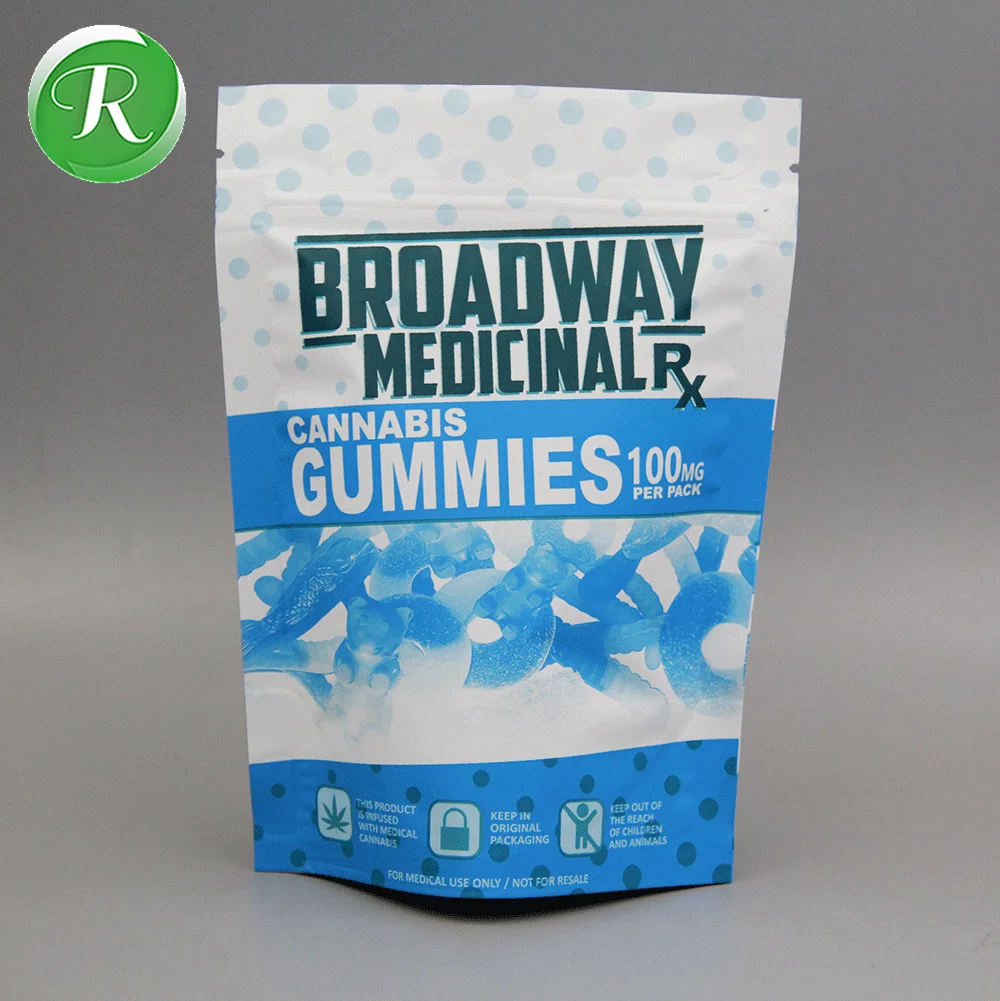 Custom Thc Printed Ziplock Child Proof Stand Up Yummy Hemp Candy Mylar ...