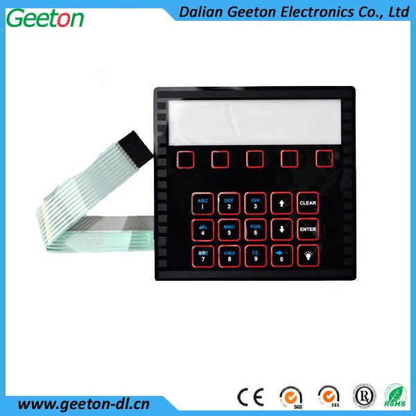 Waterproof Led Light Fpc Membrane Switch Graphic Overlays With Polydome ...