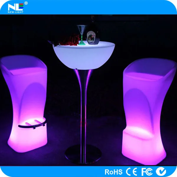 Color Shining Plastic Led Illuminated Lighted Bar Stool Chair Seat ...