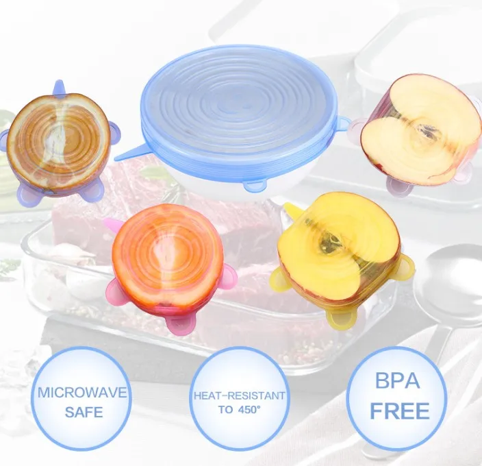 Customized Recycle Universal Silicone Lid,Silicone Flexible Stretch ...