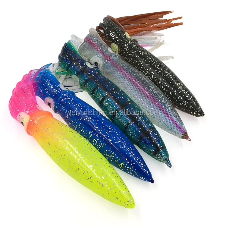 12inch Soft Plastic Bulb Squid Fishing Lures for Saltwater