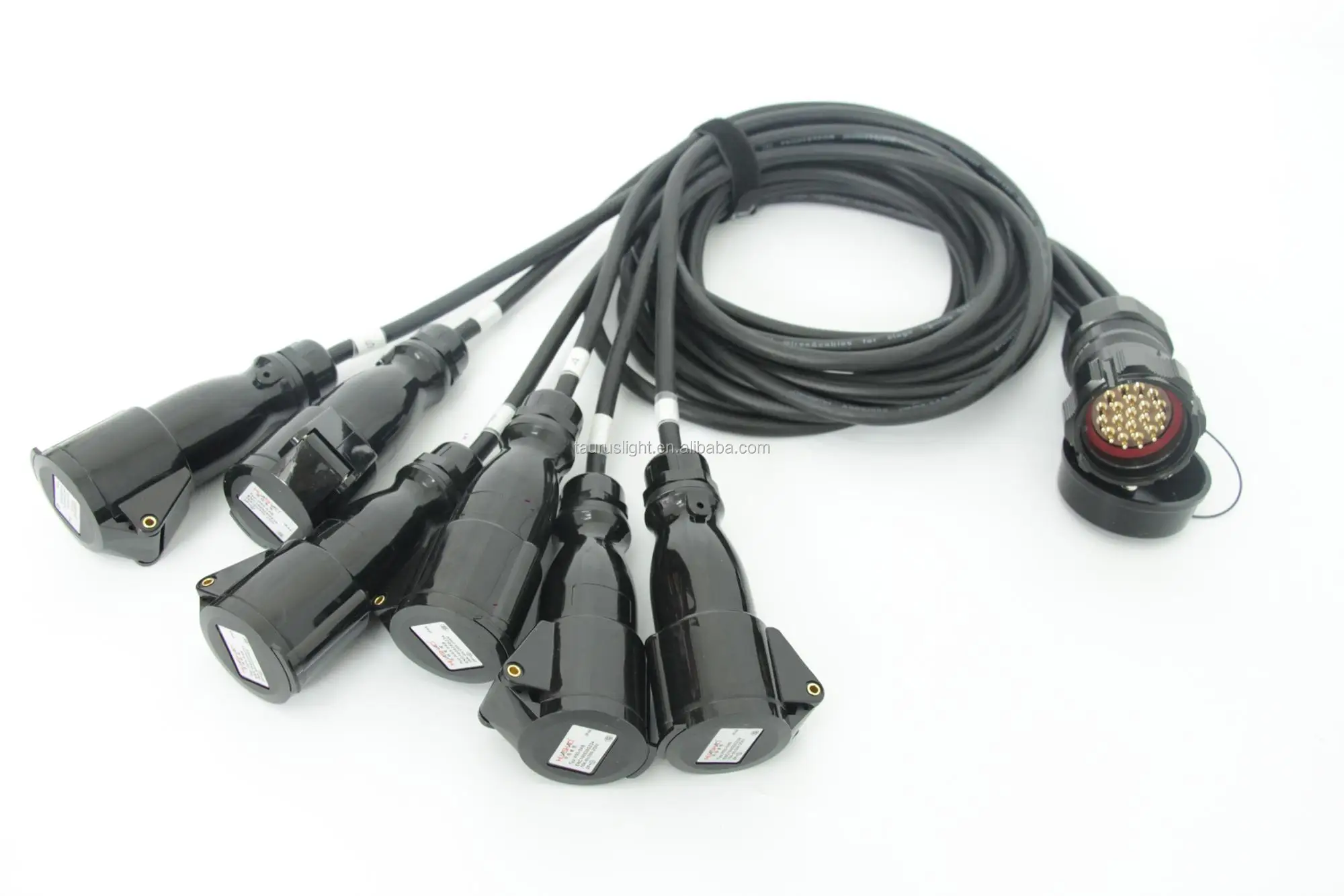 19pin Socapex Extension Cable To 6 Way Cee Cable 3pin Connectors - Buy ...