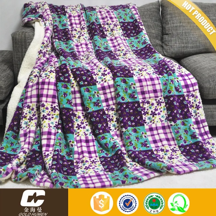 Signature Eskimo Blankets Coral Fleece Sherpa Quilted Throw - Buy ...