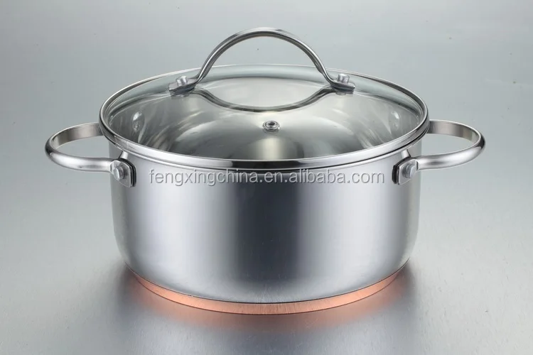 Stainless Steel Frying Pan with Copper Bottom - 8PCS Cookware Set