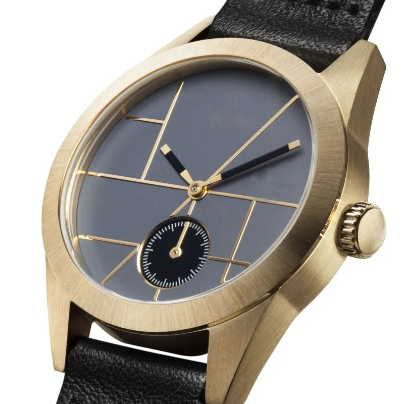 Stainless Steel Watches Men Genuine Leather Japan Movement Quartz Watch ...