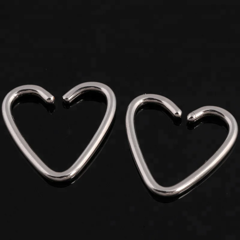 Anodized Stainless Steel Heart Shaped Cartilage Tragus Ear Hoop ...