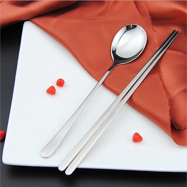 Stainless Steel Korean Style Travel Flatware Set Spoon Fork Chopstick ...