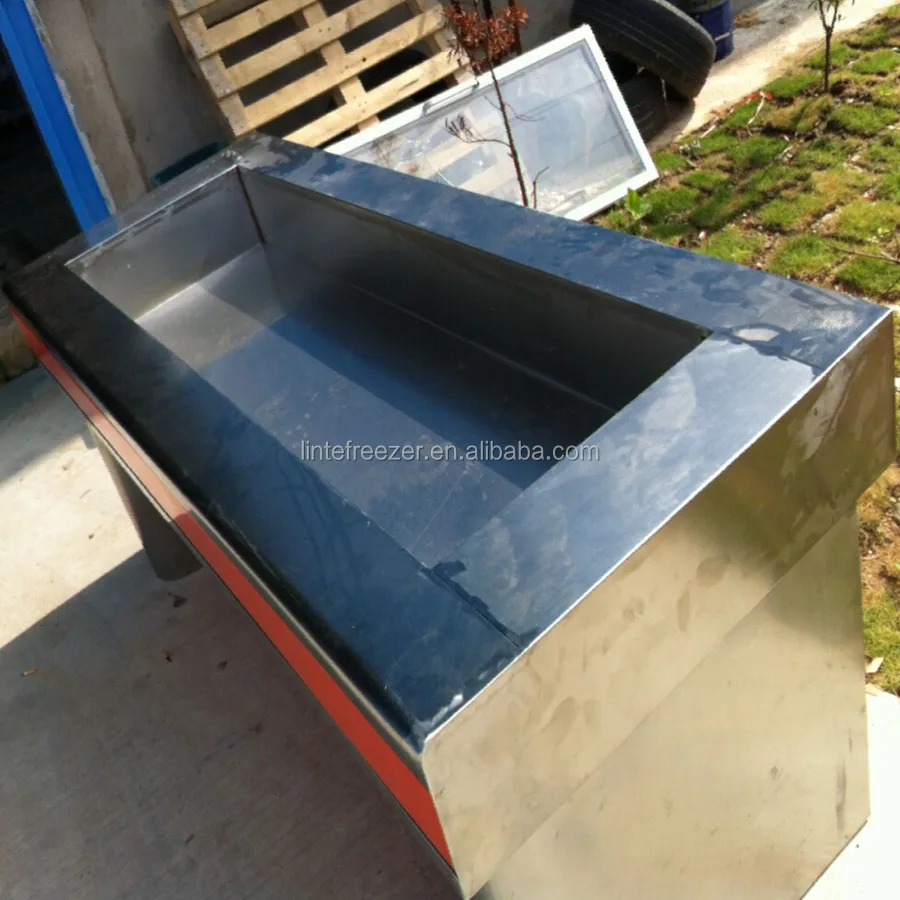Lintee Stainless Steel Ice Fresh Fish Refrigerated Table Top Fish ...