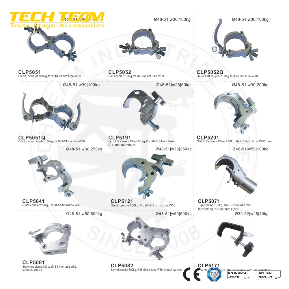 D50 Aluminum Tube Clamp With Conical Connector Truss Clamps - Buy Tube ...