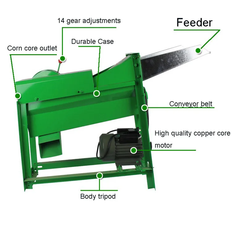 Hantesi Electric Corn Sheller - 2000kg/h Capacity & 99% Threshing