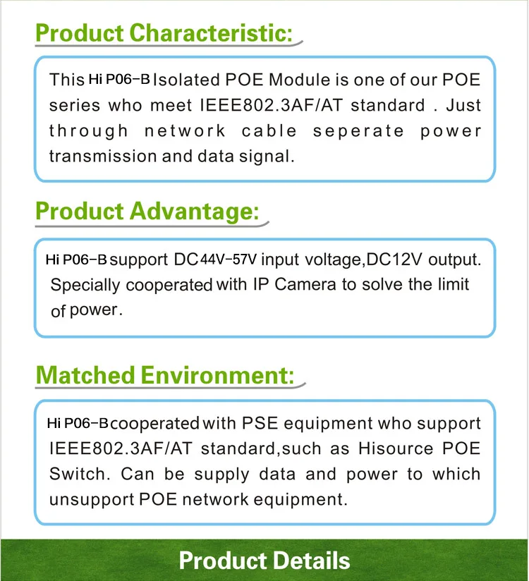 Hisource 10/100M POE PD Module - Power IP Cameras Efficiently
