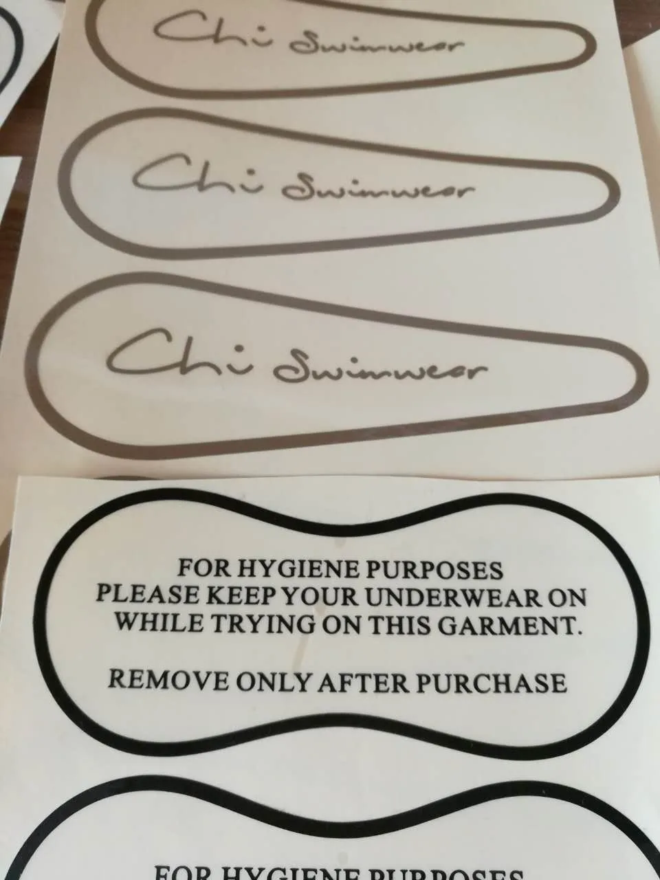 Custom Waterproof Printing Swimwear Adhesive Stickers