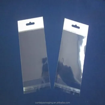 Custom Size Design Transparent Clear Poly Opp White Header Plastic ...