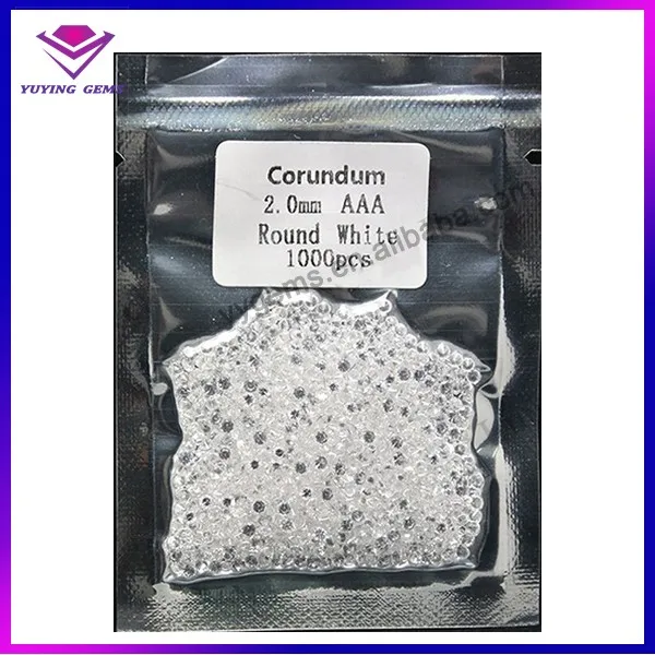 Synthetic White Corundum Round Brilliant Cut White Sapphire Stones ...