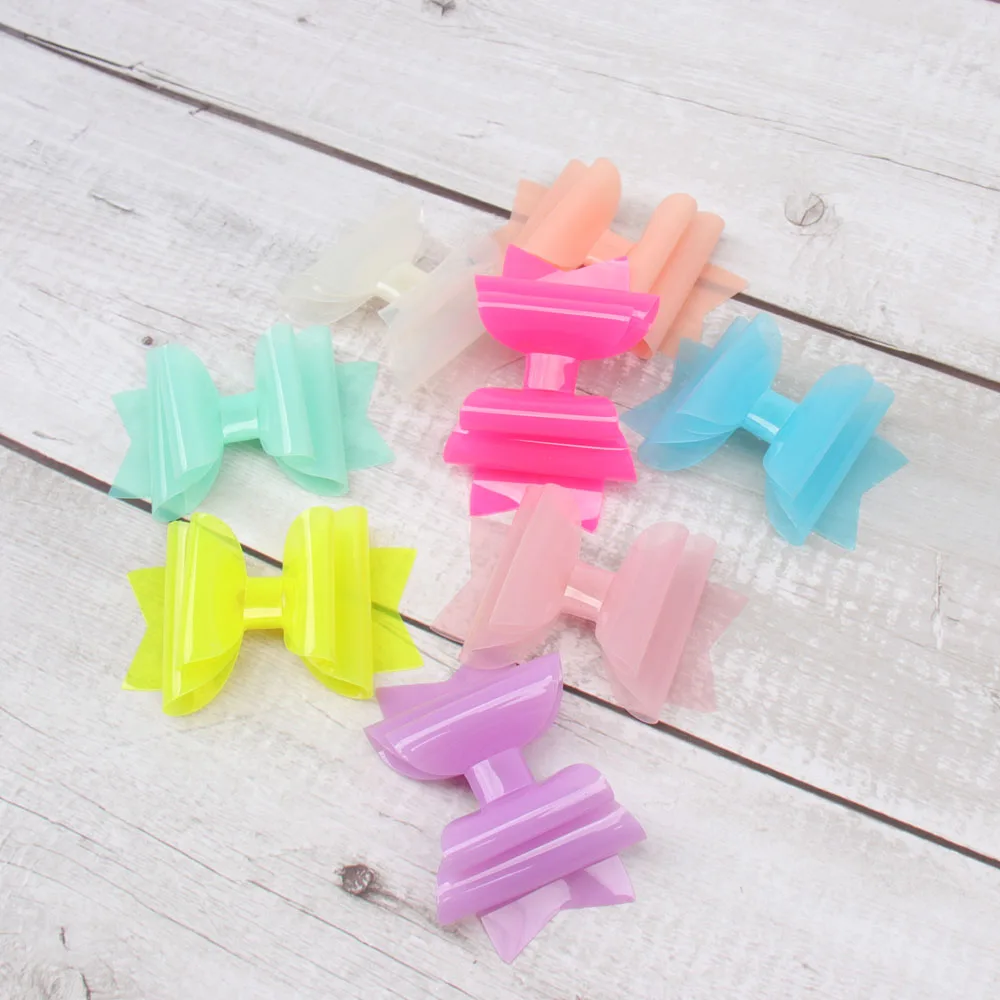 Summer 3 Inch Candy Cute Pvc Jelly Plastic Hair Bows For Girls Princess ...