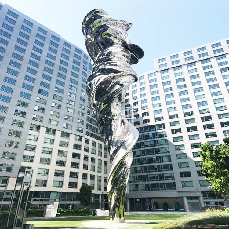 Art Large Abstract Metal Wind Cyclone Statue - Customizable Stainless ...