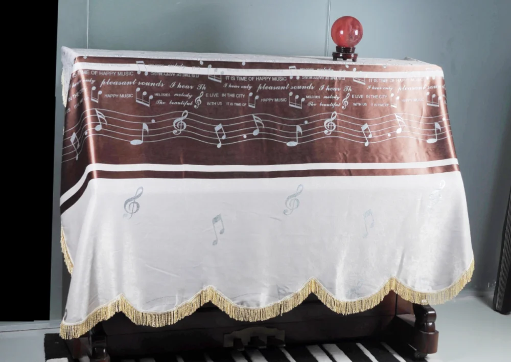 Upright Piano Cover With Tassel Or Lace Made In Cotton Material - Buy ...