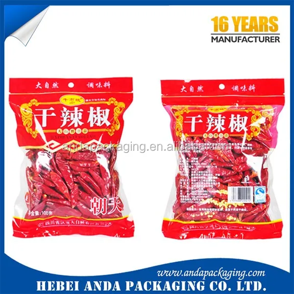 Printed Plastic Red Chilli Bag Packaging / Seasoning Packaging Sachet ...