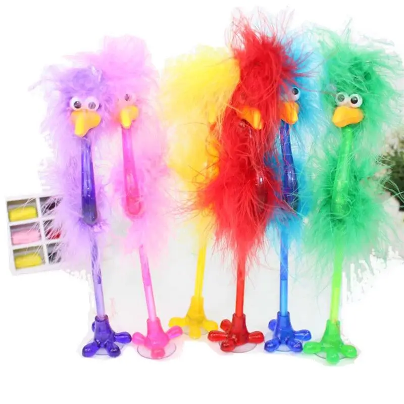 Funny Cute Ostrich Feather Gift Pen Fluffy Bird Pens Novelty Pens With ...