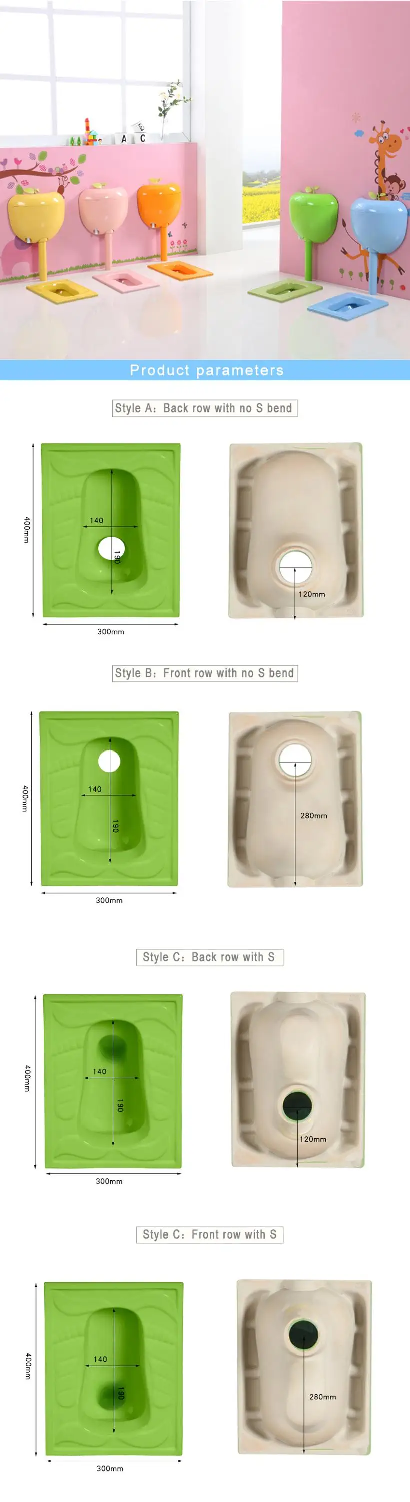 Children's Squat Toilet With Flush,Ceramic Squat Toilet Squatting Pan ...