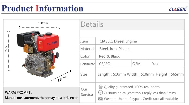 Bison(china) 418cc 10hp Vertical Shaft Diesel Engine Price Small Low ...
