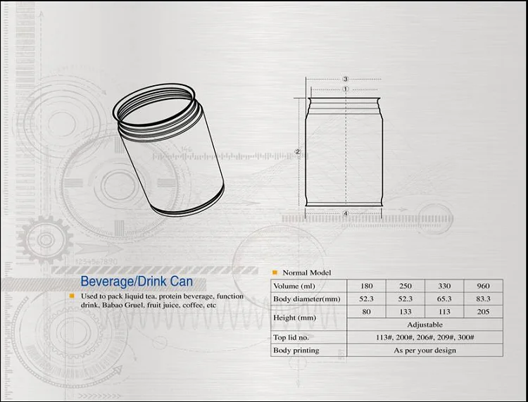 2-Piece Empty Hansa Tin Can for Food Storage - Custom Design ...