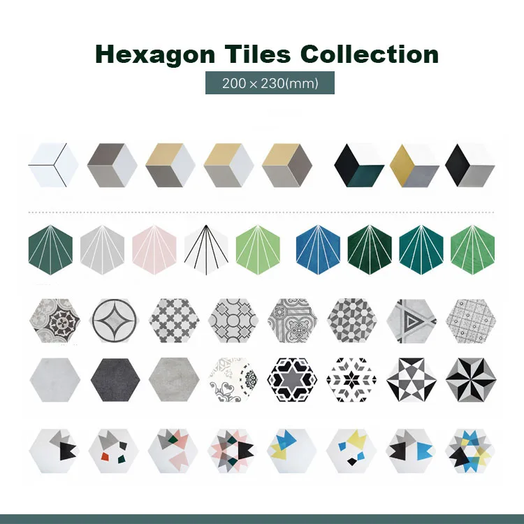 Nordic Hexagonal Rubik's Cube Tiles Tricolor Diamond 200x230 Kitchen ...