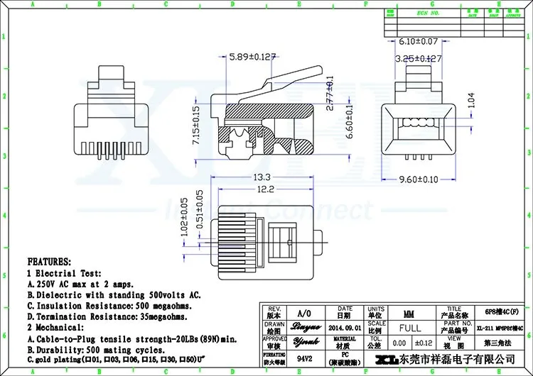 Modular TAE TDO WT-4 Connector Plug XL-211 RJ11 RJ12