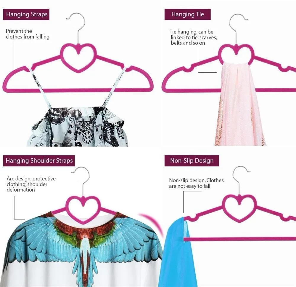 Hot Sale Pvc-coated Heart-shaped Clothes Hanger Velvet Hanger - Buy Pvc ...