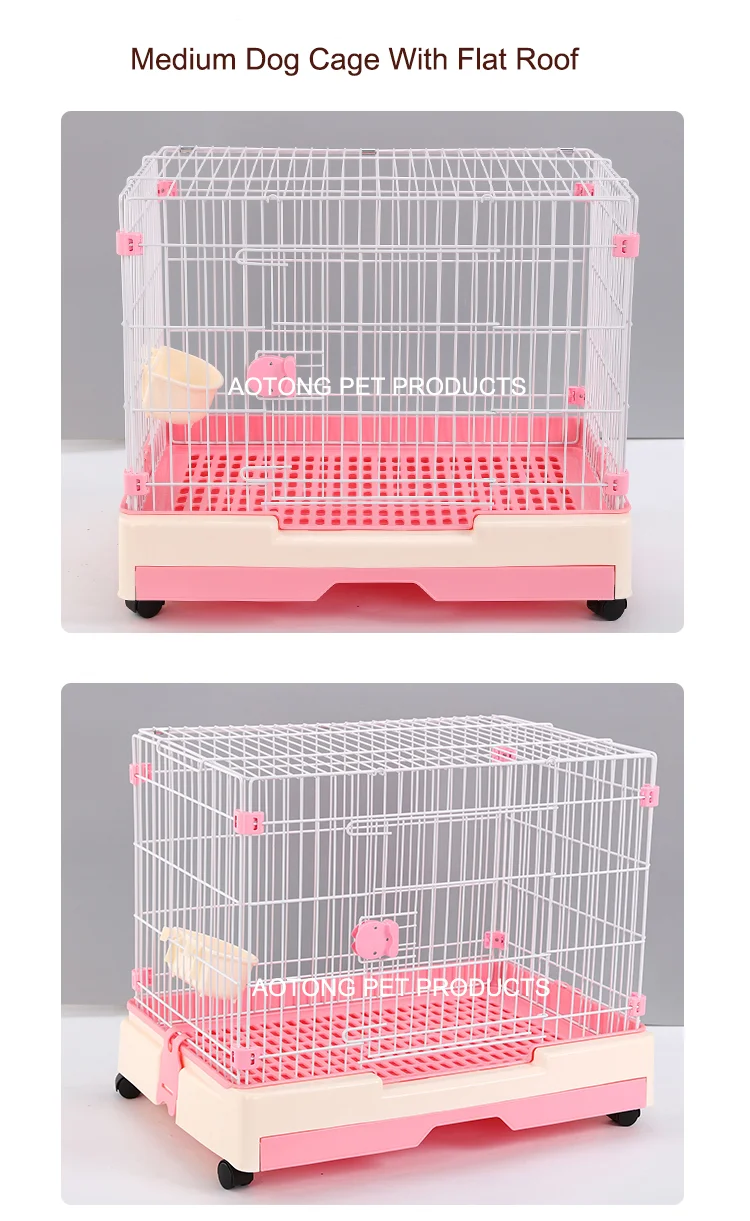 Commercial Small Metal Dog Cage Folding Dog Pet Cage With Plastic Tray ...