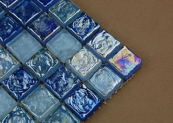 Green Blue Glass Mosaic Tile for Swimming Pool - Iridescent Pool Tile