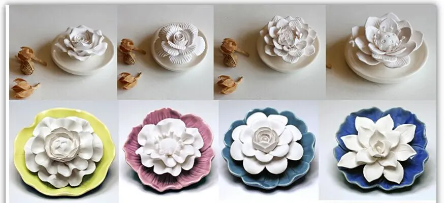 Ceramic Flower Glass Bottle Aroma Diffuser Ceramic Diffuser Ceramic ...