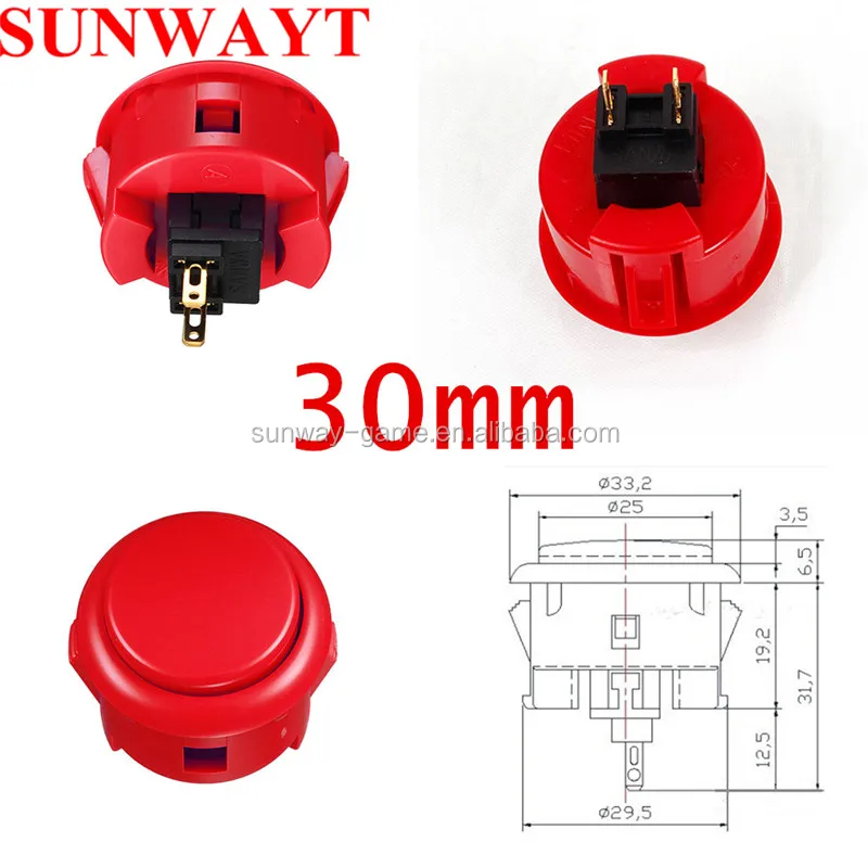 Original Sanwa Obsf-30 Push Button Momentary Arcade Machine Push Button Switches - Buy High ...