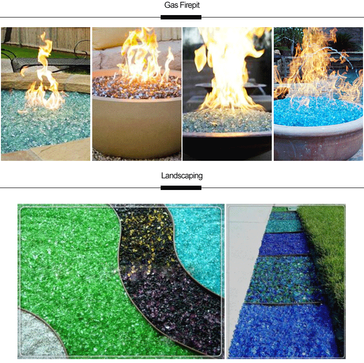 Outdoor Fire Pit Decorative Multi Color Glass Rocks Glass Fireplace ...