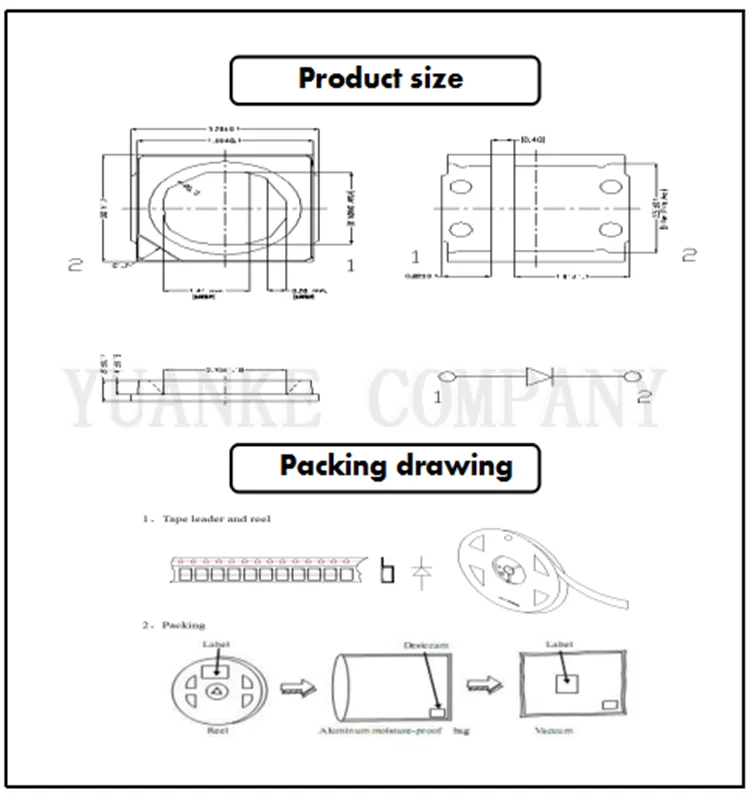 High Bright 1w 0.5w 3030 Mix Yellow 590nm 580nm Smd Led Datasheet - Buy ...