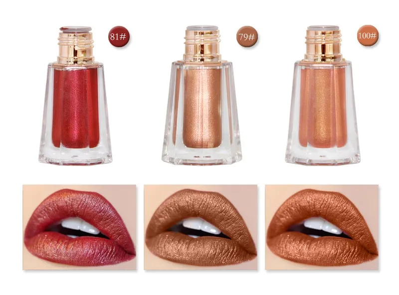 2018 New Rose Gold Metallic Liquid Lipstick Metal Lipgloss - Buy ...