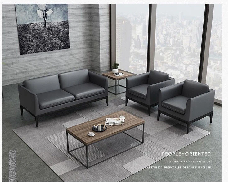 Modern European Style Leather Office Sofa Set for Living Room ...