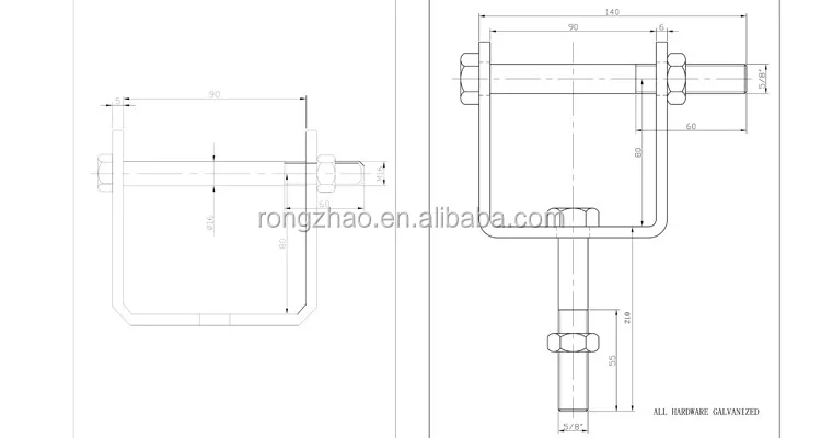 D-iron for Shackle Insulator - RZ Brand, Hot/cold Galvanized