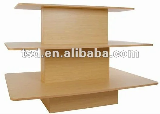 Custom Vrijstaande 5 Tier Mdf Hout Ronde Display Tafel/Winkel Display ...