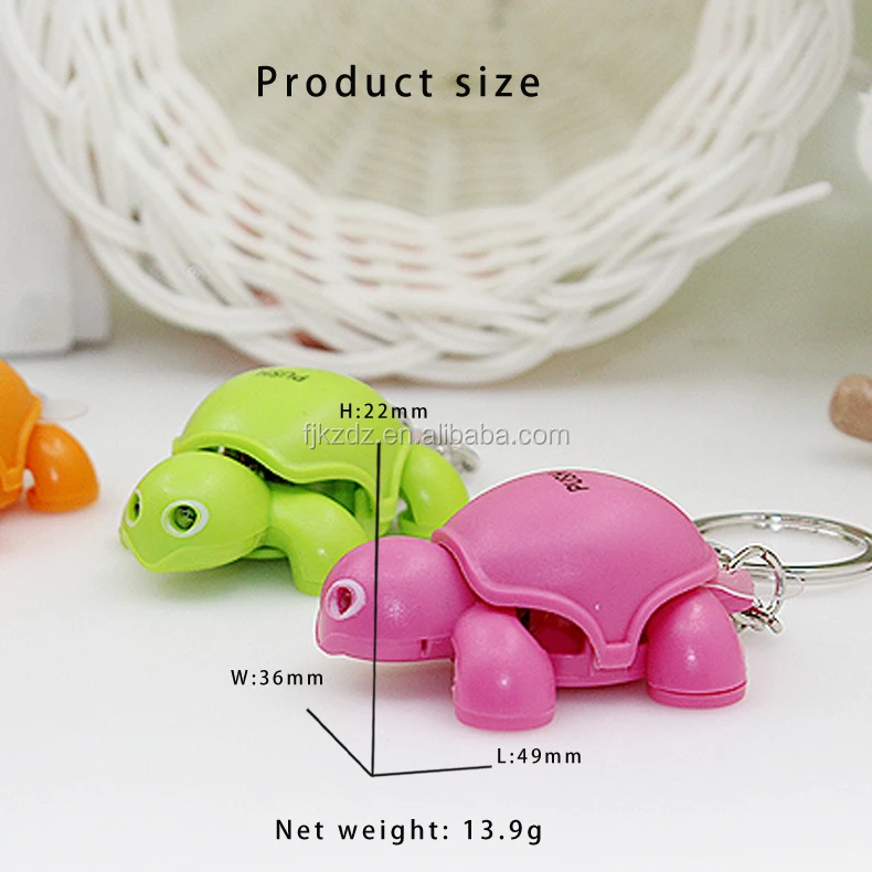 Animal Led Light Keychain Turtle Keychain With Led And Sound Tourtoise ...