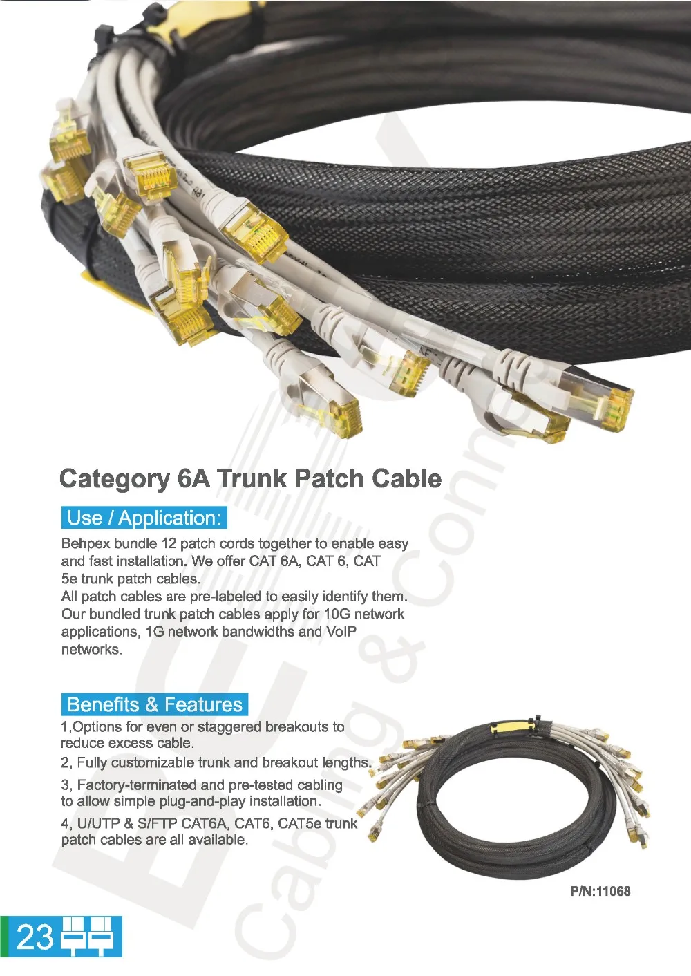 Cat6/cat6a Pre-Terminated Copper Trunk Bundle - BEHPEX