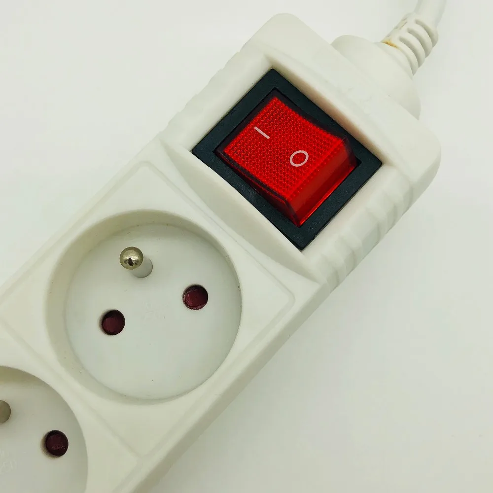 5 Way French Socket Wiring - Power Strip with Child Protection