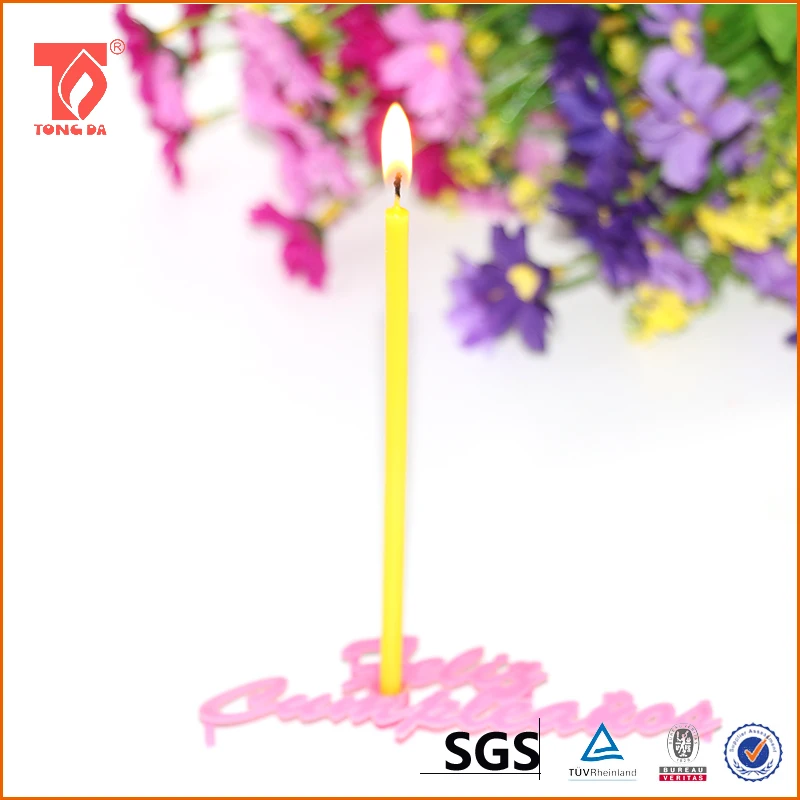 5.5 Inch Long Colorful Pillar Birthday Candle With Flower Plastic ...