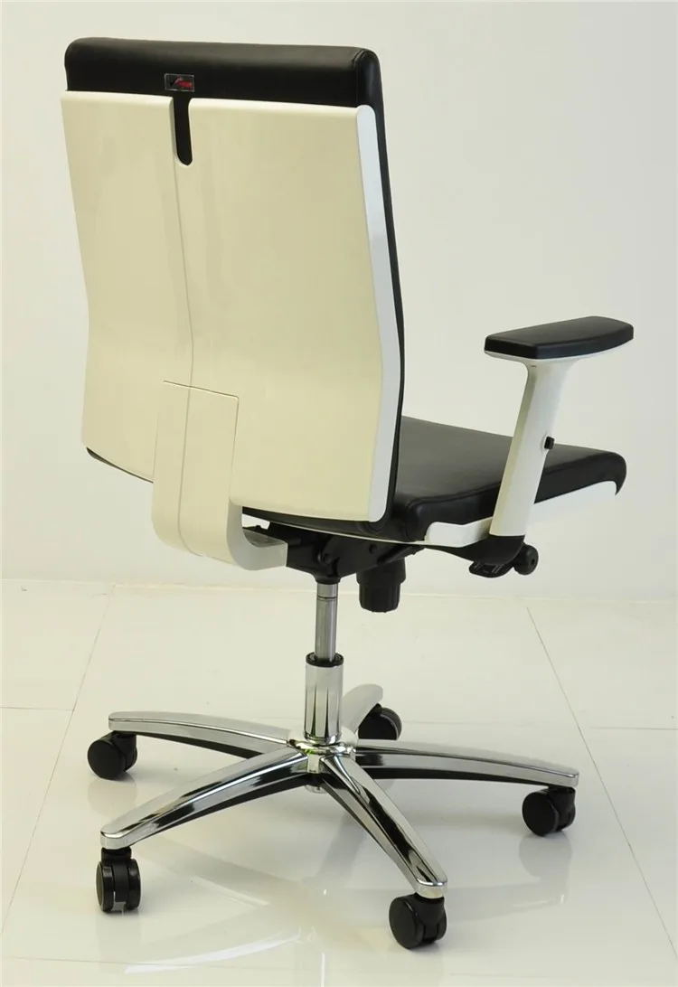 Black Leather Upholstery Secretary Office Chair Qg1501b Mid Back Task ...