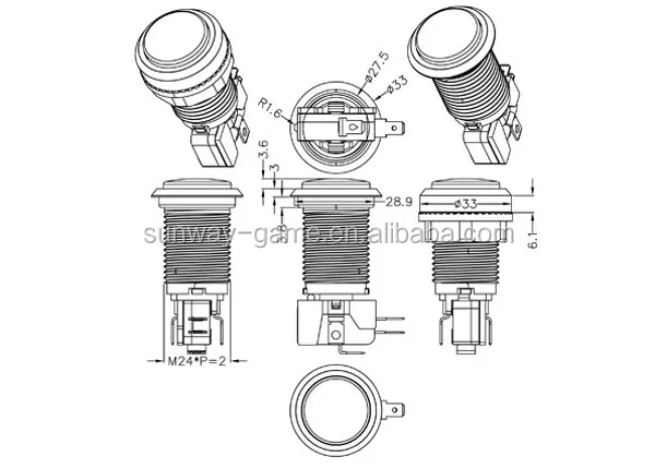 32mm Arcade Game Machine Transparent Waterproof 5v/12v Small Round Led ...