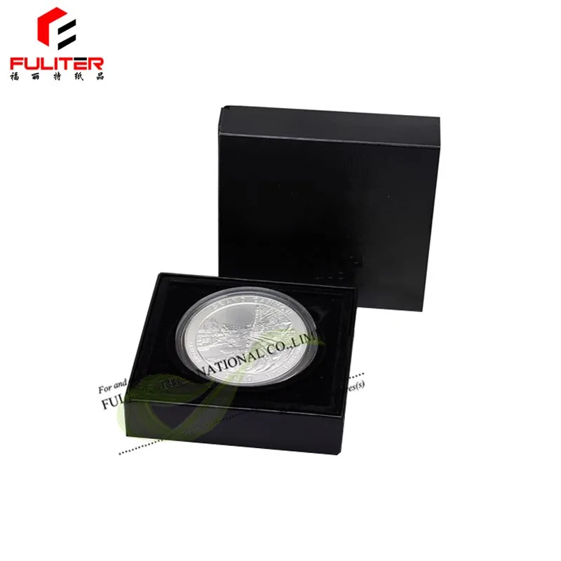Custom Gold Coin Gift Box Luxury Leather Souvenir Silver Coin Packing ...